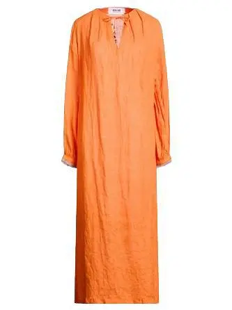 BAZAR DELUXE Woven Kaftan Midi Dress - Orange