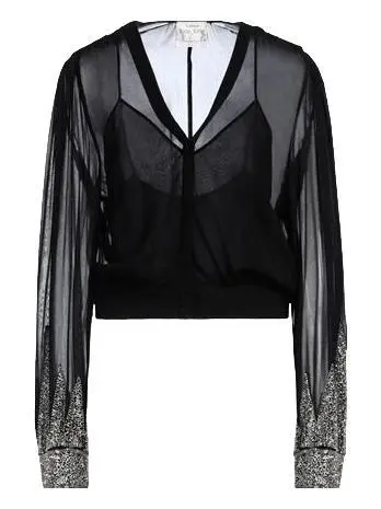 FORTE_FORTE Georgette Appliqued Shirt - Black
