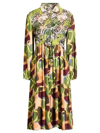 CONNOR & BLAKE Floral-print Twill Midi Shirt Dress - Green