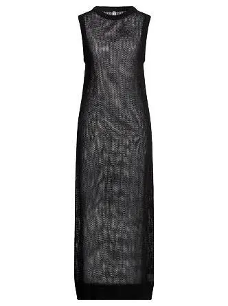 DANIELE FIESOLI Maxi Dress In Linen And Cotton - Black