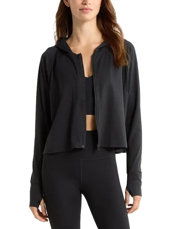 Zella Revitalize Cropped Hoodie - Black
