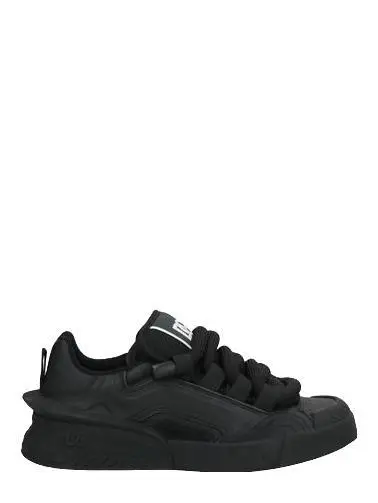 Dolce & Gabbana Sneakers In Calfskin, Viscose, Lambskin, Polyester, And Polyurethane - Black