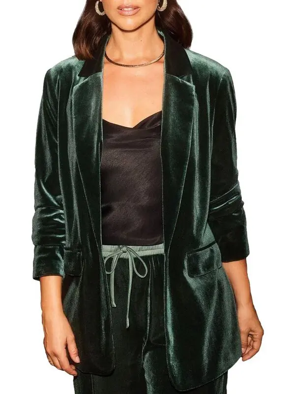 FRIENDS LIKE THESE Shimmer Velvet Blazer - Green