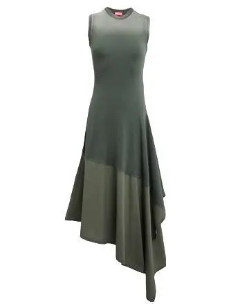 Diesel Asymmetric Maxi Dress - Green