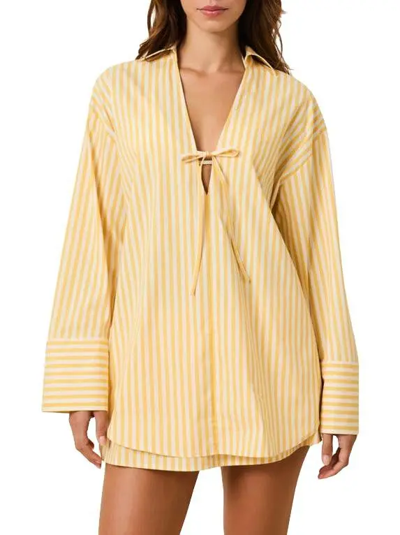 Solid & Striped The Livia Stripe Tunic Dress - Lemon Drop X Brule