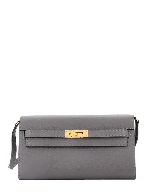 HERMES Kelly To Go Wallet Evercolor - Gris Meyer