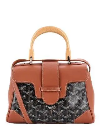 Goyard Saigon Top Handle Bag Coated Canvas With Leather Mini - Brown