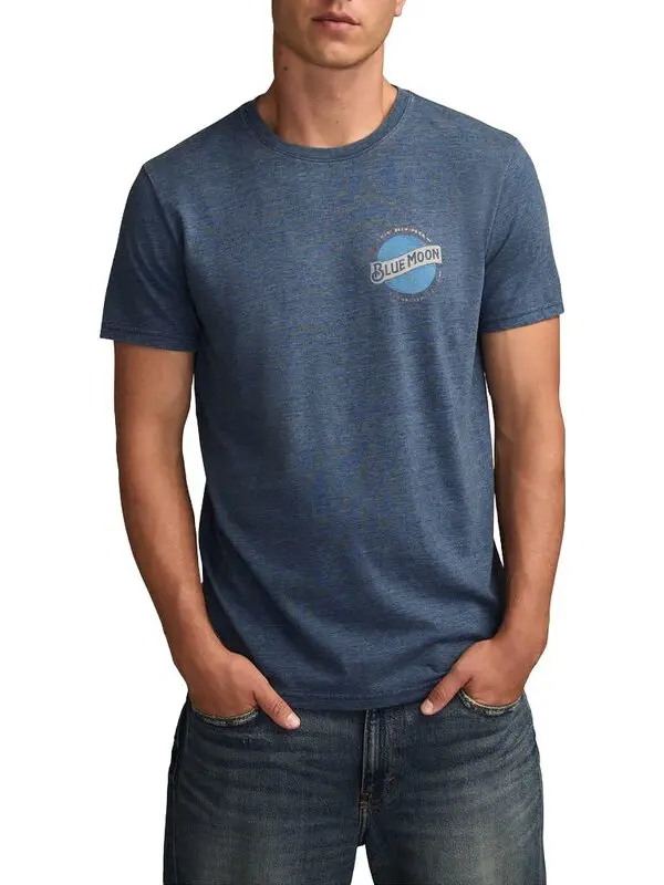 Lucky Brand Blue Moon Label T-shirt - Insignia Blue