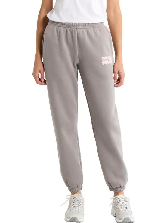 Princess Polly Puffy Logo Sweatpants - Charcoal
