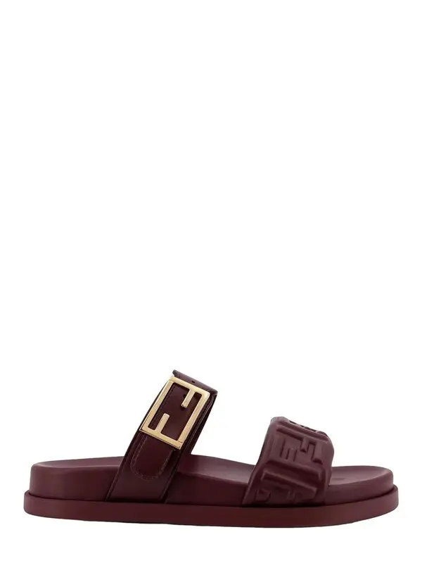 Fendi Feel Low Leather Sandals - Purple