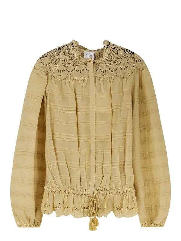 MARANT ETOILE Polly Organic Cotton Shirt - Yellow