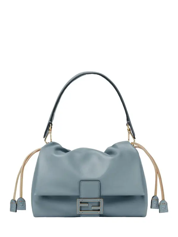 Fendi Mamma Baguette Medium Leather Crossbody Bag - Blue