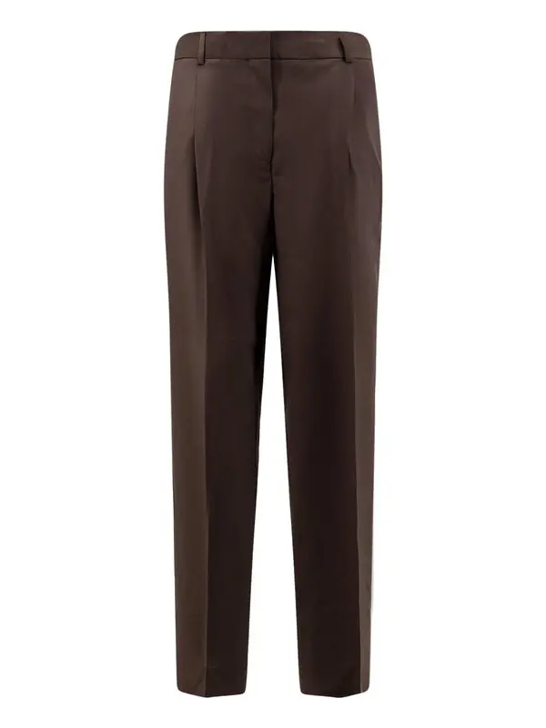 TOTEME Wool Trousers With Pinces - Brown