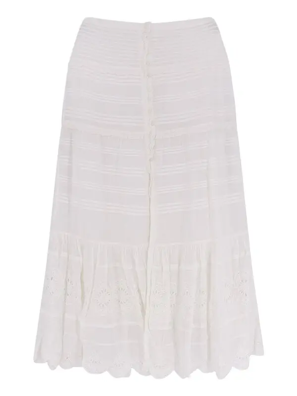MARANT ETOILE Paoline Organic Cotton Skirt - White