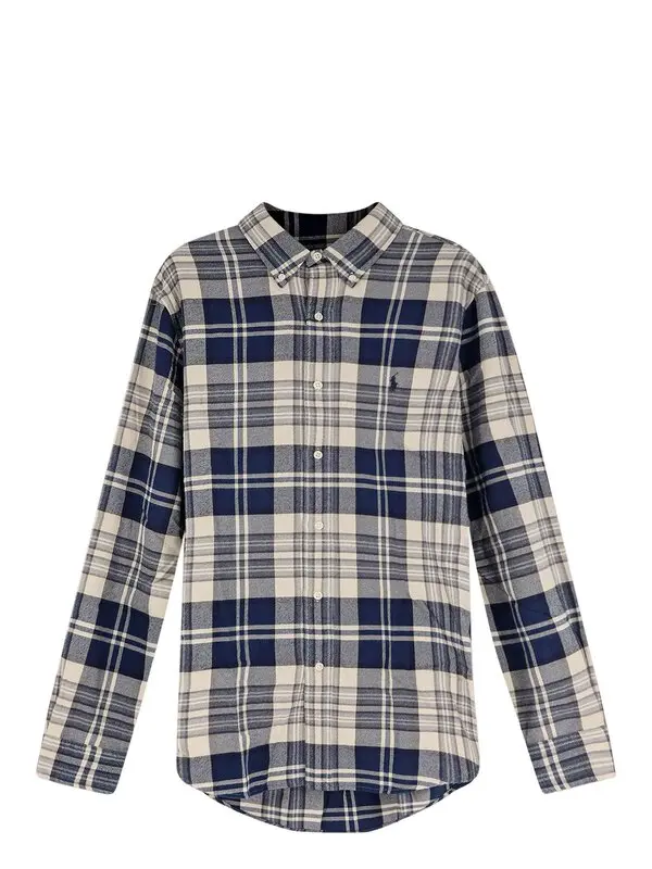Polo Ralph Lauren Classic Fit Flannel Cotton Shirt - Blue