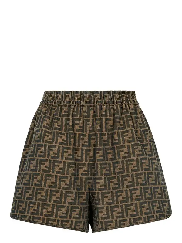 Fendi Ff Fabric Shorts - Brown