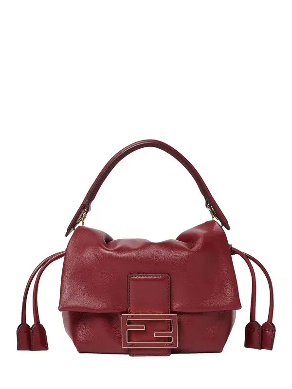 Fendi Mamma Baguette Small Leather Crossbody Bag - Red