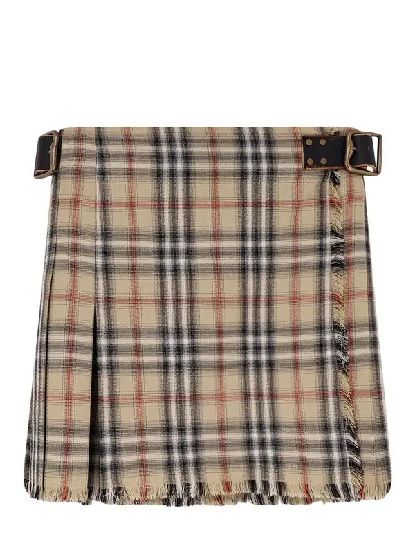 Burberry Skye Cotton Kilt - Beige