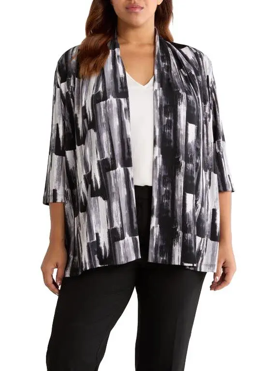 Vikki Vi Printed Knit Jacket - Brushstroke