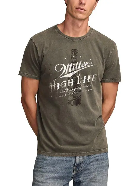 Lucky Brand Miller High Life Graphic T-shirt - Raven
