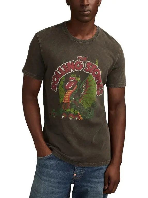 Lucky Brand Rolling Stones Dragon Cotton Graphic T-shirt - Beluga
