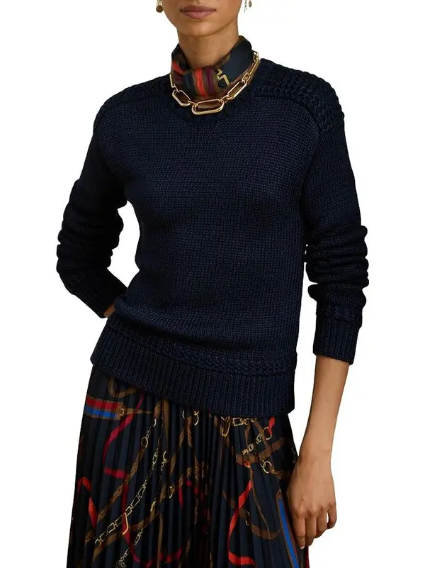 Ralph Lauren Cotton-blend Sweater - Lauren Navy Blue