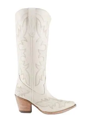 BUCK & BRANA Samira Leather Boots - Ivory
