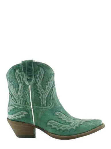 BUCK & BRANA Eleanor Leather Boots - Turquoise