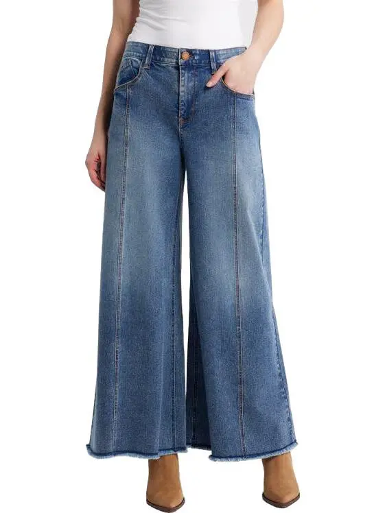 Wit & Wisdom Skyrise Seamed Wide Leg Jeans - Mid Blue Artisanal