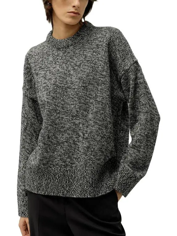 Lilysilk Oversized Crewneck Wool-cashmere Sweater - Marled