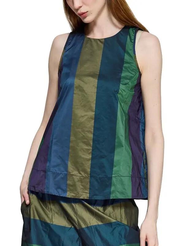 LUUKAA Tamara Taffeta Top - Oasis Blue