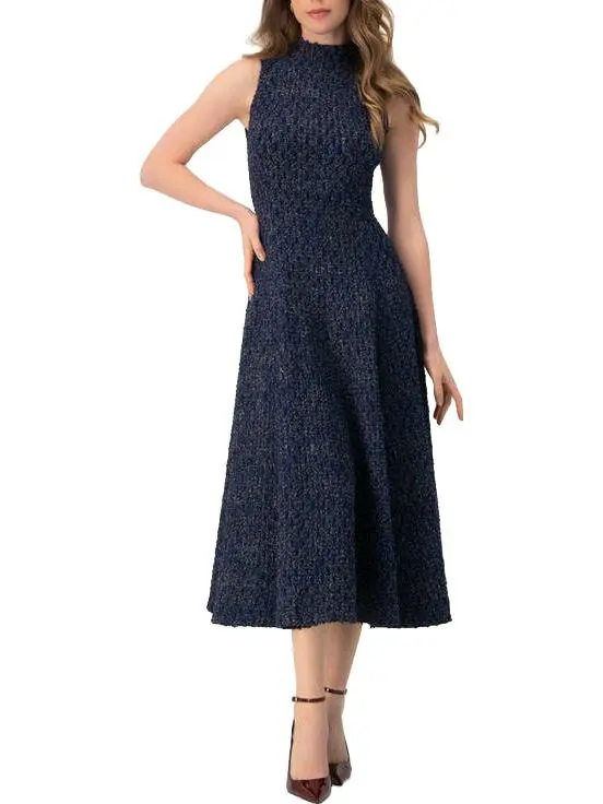 IVONNE Sleeveless Wide Maxi Dress - Navy Blue