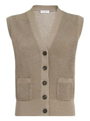 Brunello Cucinelli Sparkling Cotton Cardigan - Walnut