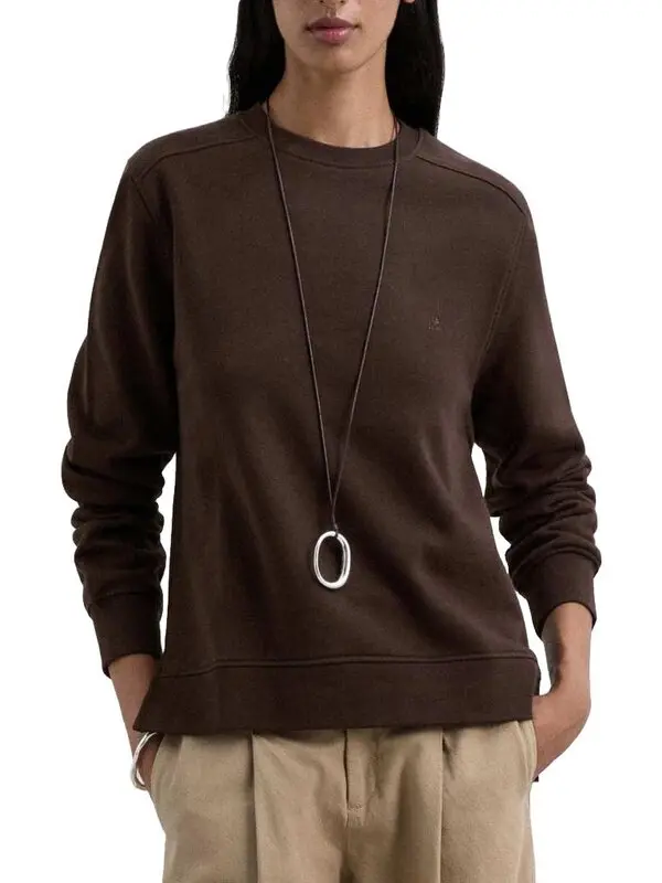 SCALPERS Basicfade Embroidered Cotton Sweatshirt - Darkbrown