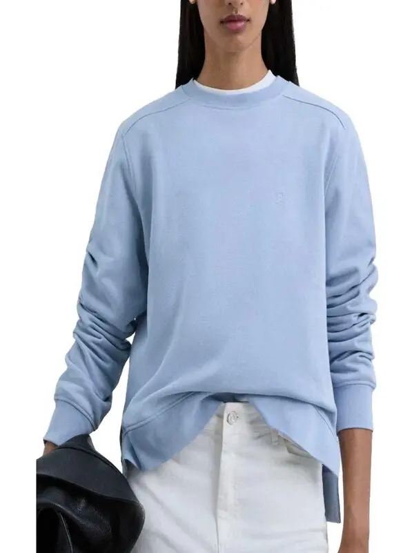 SCALPERS Basicfade Embroidered Cotton Sweatshirt - Water