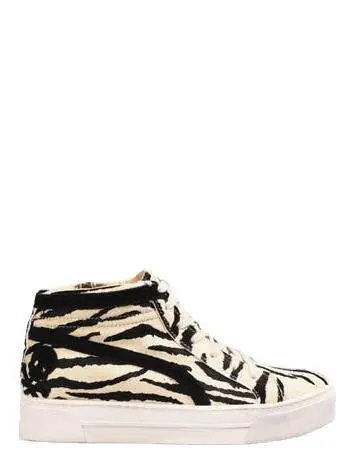 SCALPERS High-top Leather And Suede Sneakers - Animalprint
