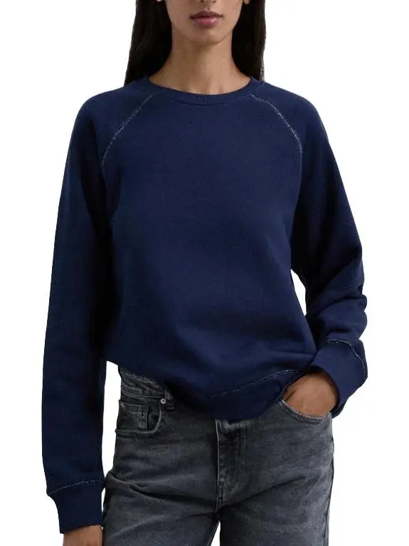 SCALPERS Vertical Logo Cotton Sweatshirt - Navy