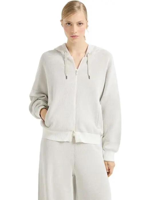 Brunello Cucinelli Honeycomb Stitch Zip-up Hoodie - Panama