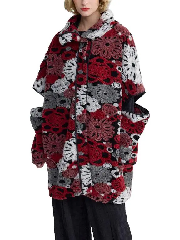 LUUKAA Sorelle Convertible Poncho-jacket - Red
