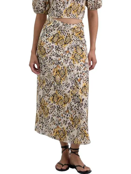 SCALPERS Anyyelpu Midi Skirt - Animalprint
