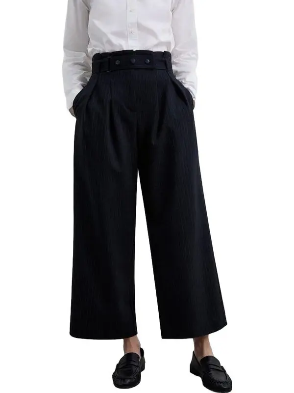 SCALPERS Pinstriped Culottes - Navystripes