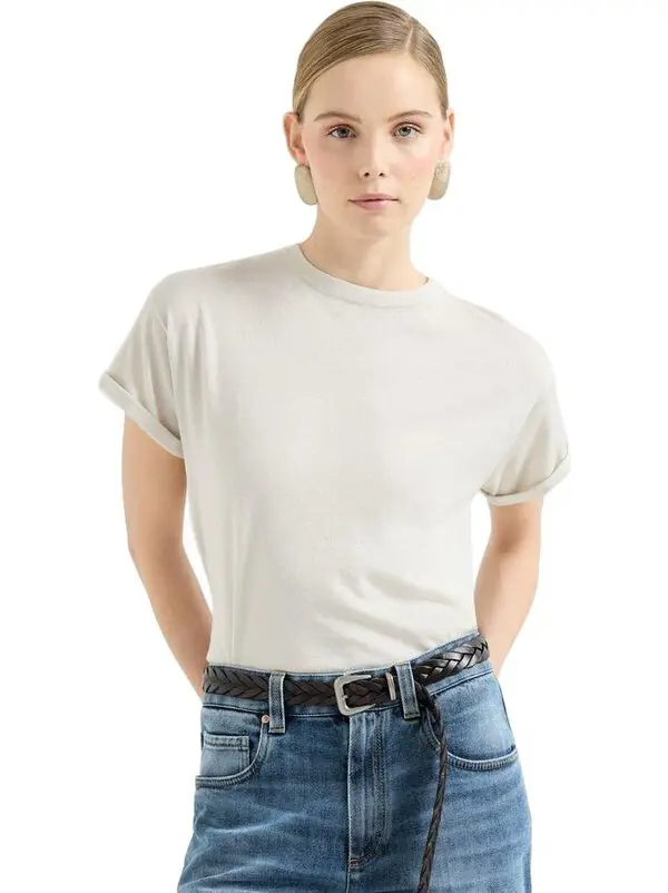 Brunello Cucinelli Cashmere And Silk Lightweight Sweater - White
