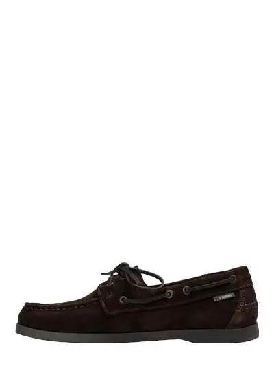 SCALPERS Leather Boat Shoes - Darkbrown