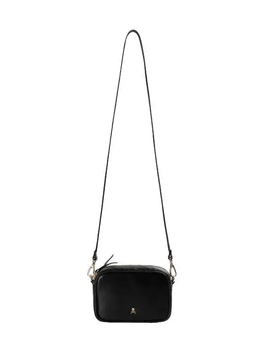 SCALPERS Leather Mini Bag With Skull Detail - Black