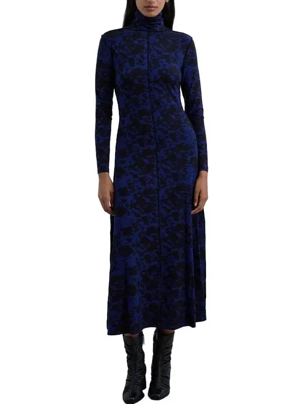 SCALPERS Jerseyoverlock Midi Dress - Animalprint