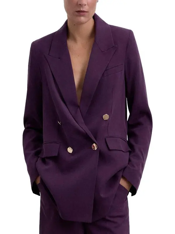 SCALPERS Cotton Double-breasted Blazer - Purple