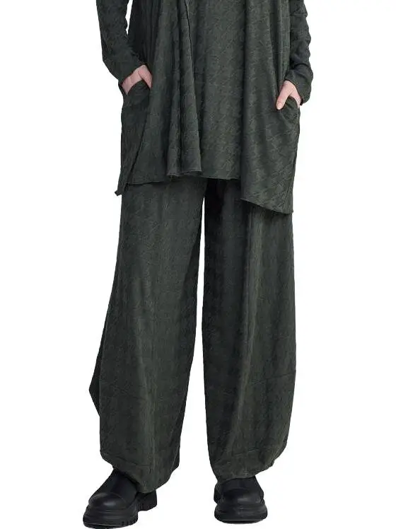 LUUKAA Jacquard Viscose Jersey Balloon Pants - Olive