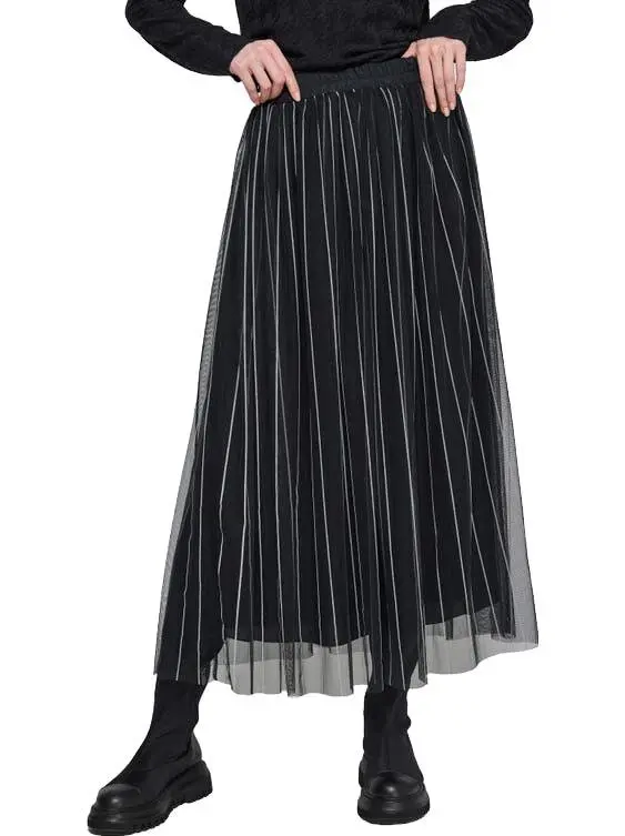 LUUKAA Siana Tulle Skirt - Black Ecru