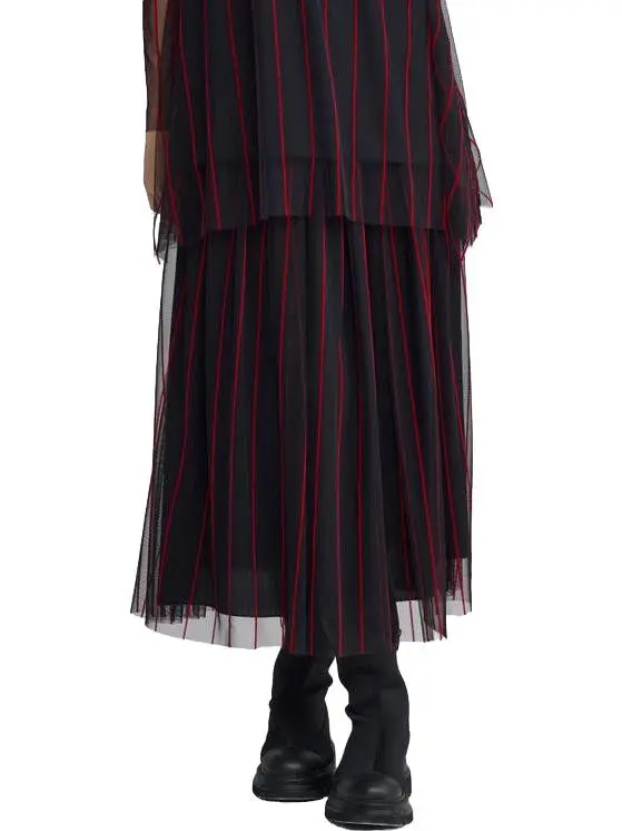 LUUKAA Siana Tulle Skirt - Black Red