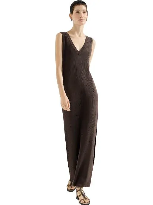 Brunello Cucinelli Rib Knit Dress - Brown